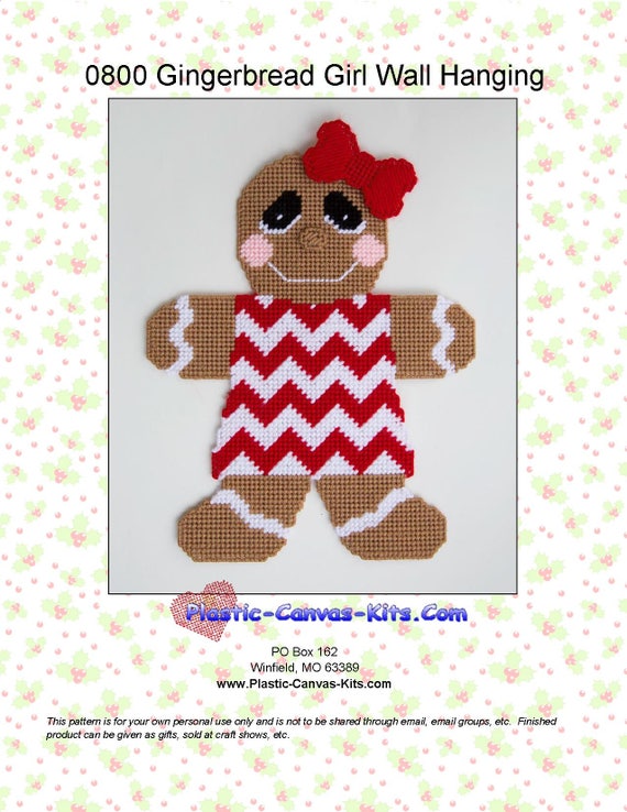 Gingerbread Girl Wall Hanging-christmas-plastic Canvas | Etsy