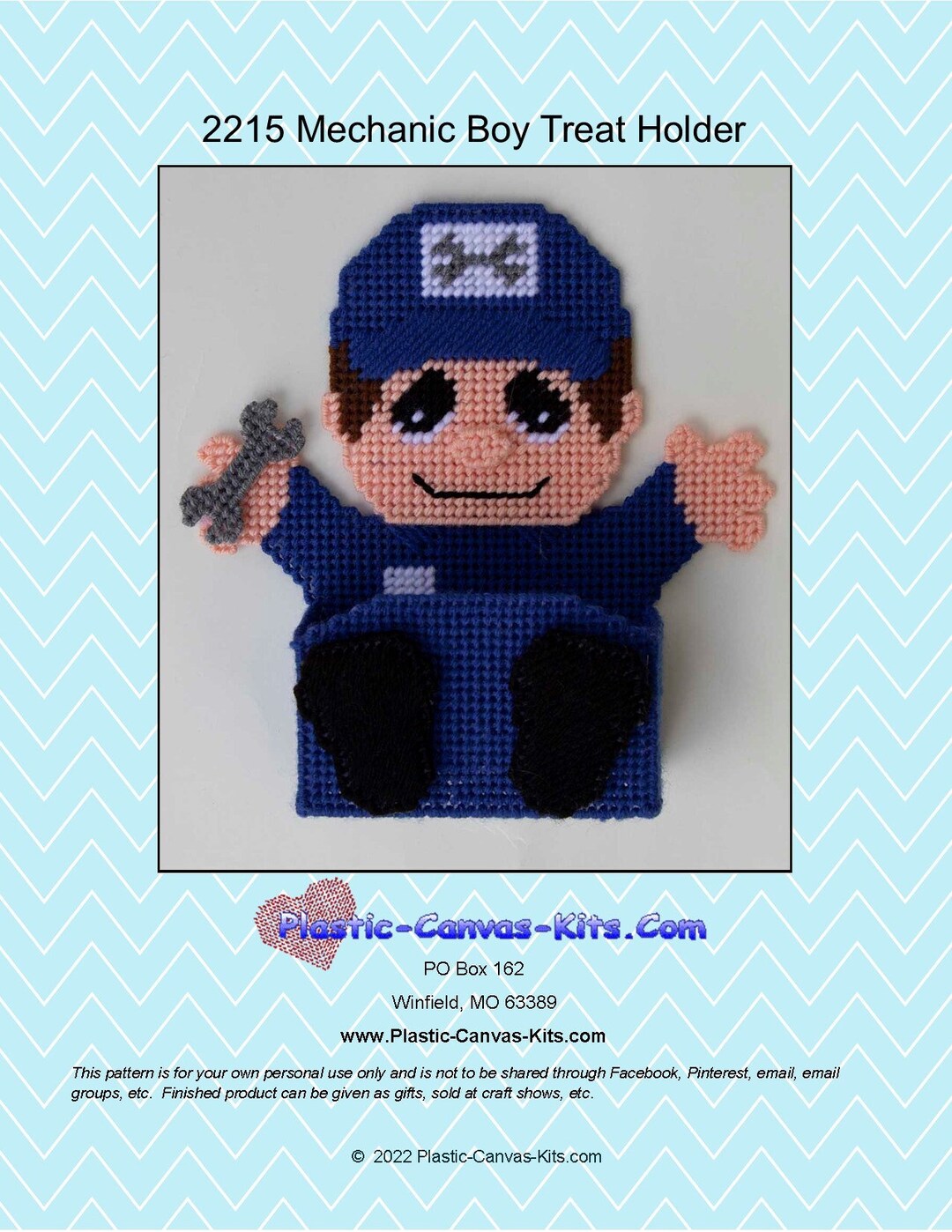 Mechanic Girl Treat Holder-plastic Canvas Pattern-pdf Download - Etsy