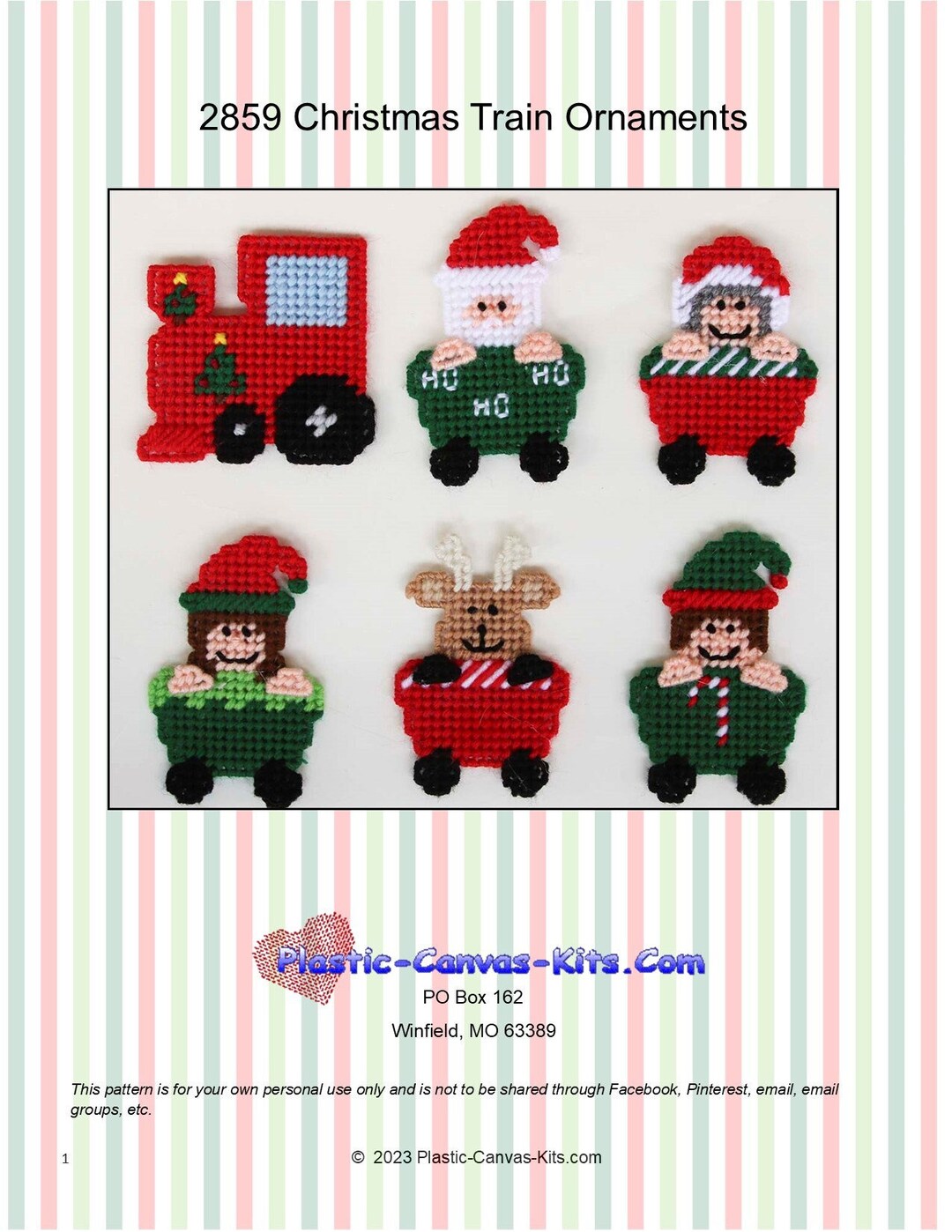 Christmas Train Ornaments- Plastic Canvas Pattern-pdf Download - Etsy
