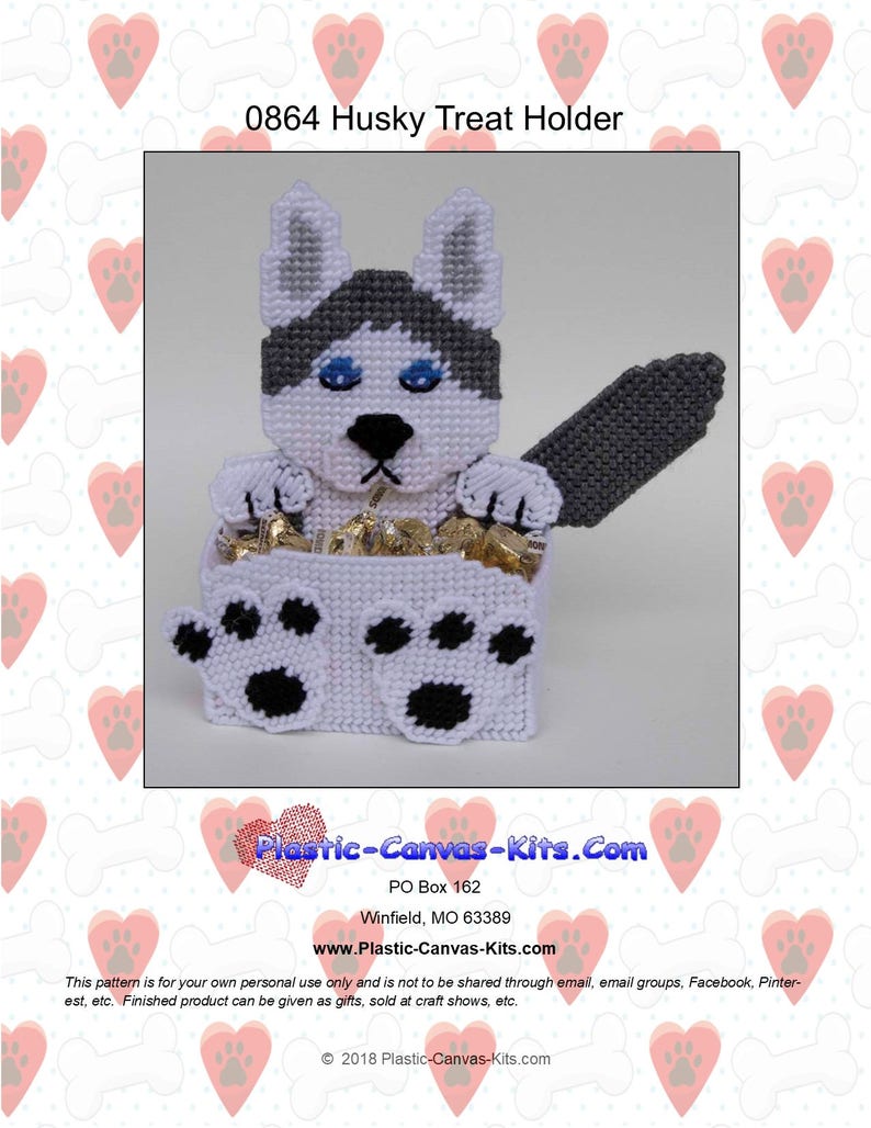 Husky Dog Treat Holder-plastic Canvas Pattern-pdf Download - Etsy