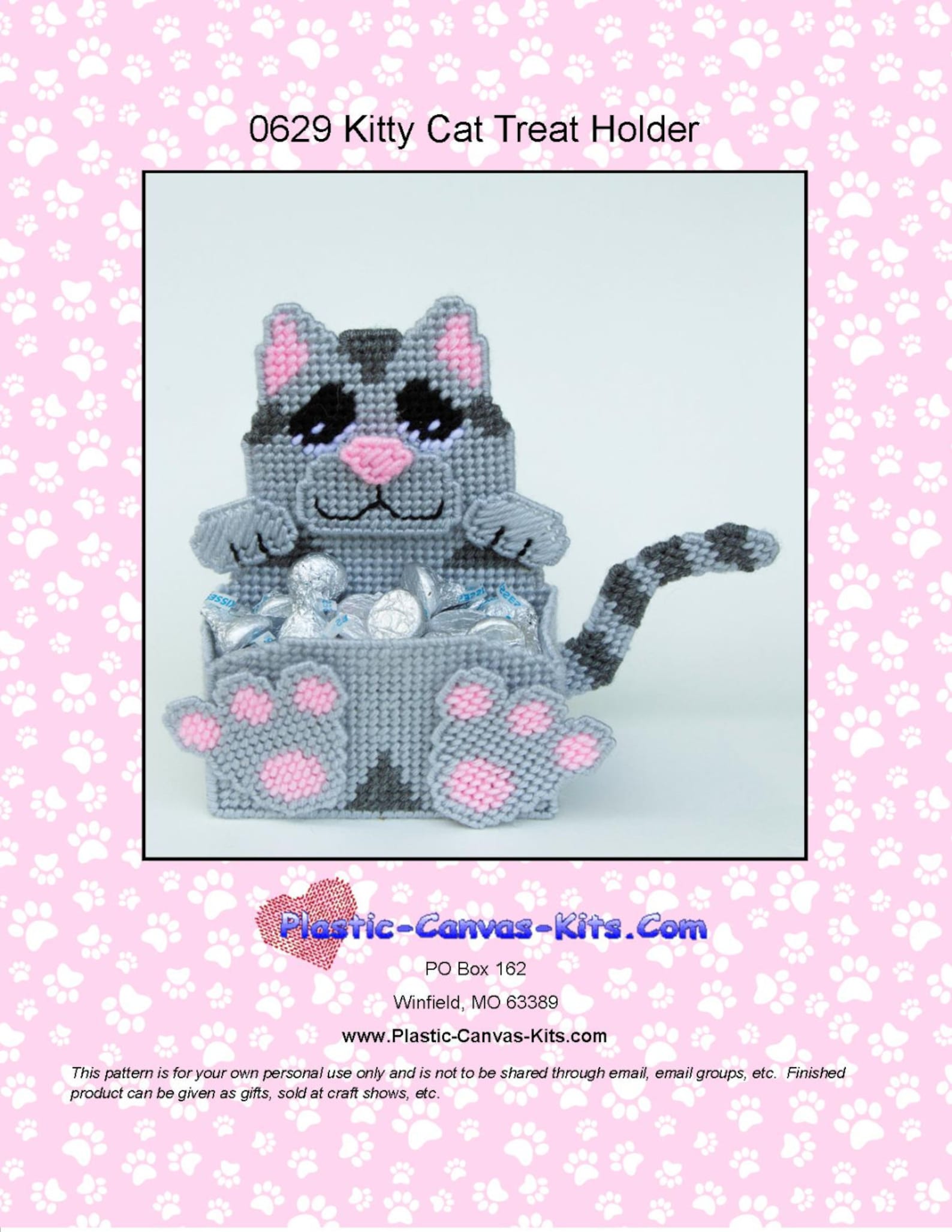 Kitty Cat Treat Holder-plastic Canvas Pattern-pdf Download - Etsy Canada