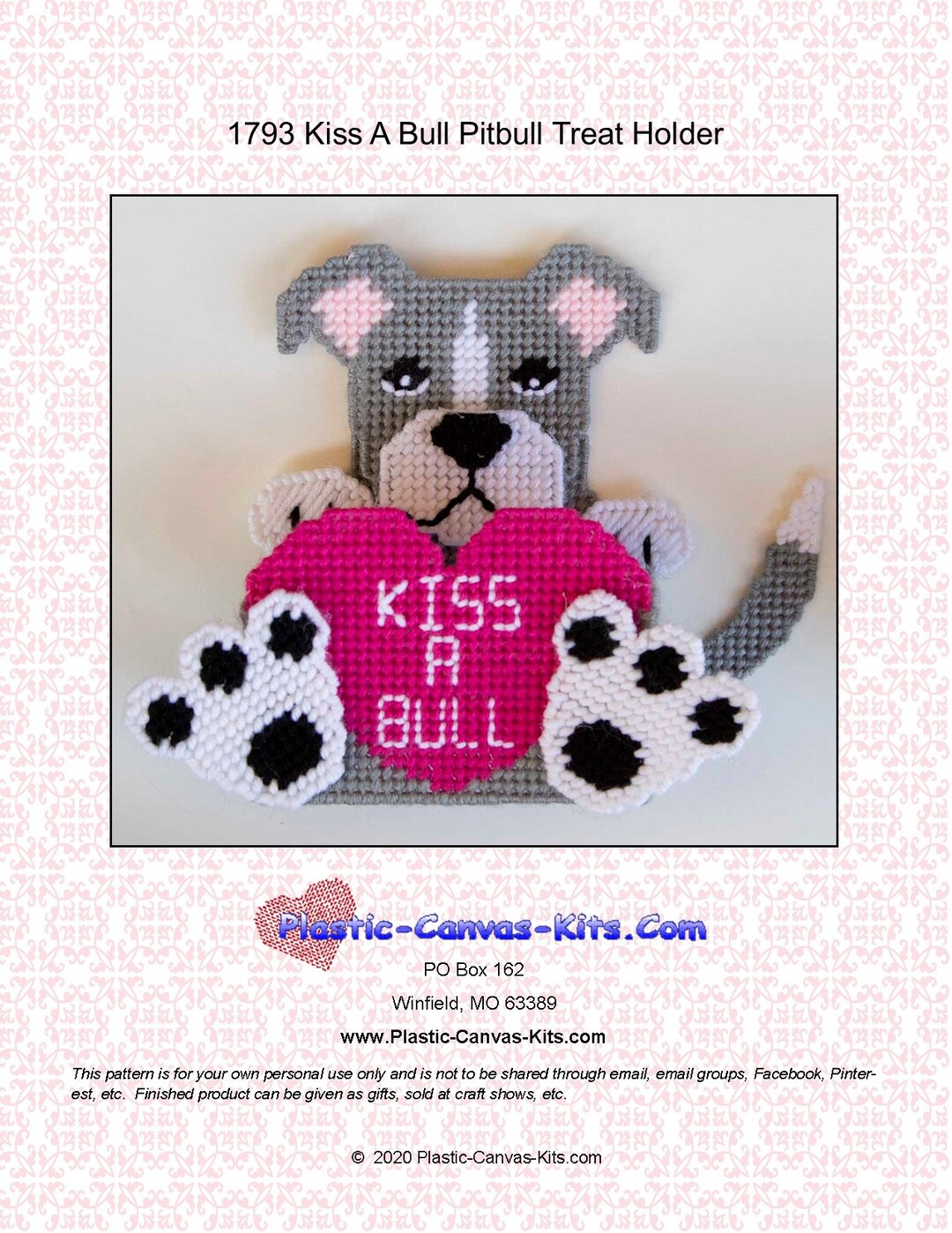Valentine's Day Kiss A Bull Treat Holder-plastic Canvas Pattern-pdf ...