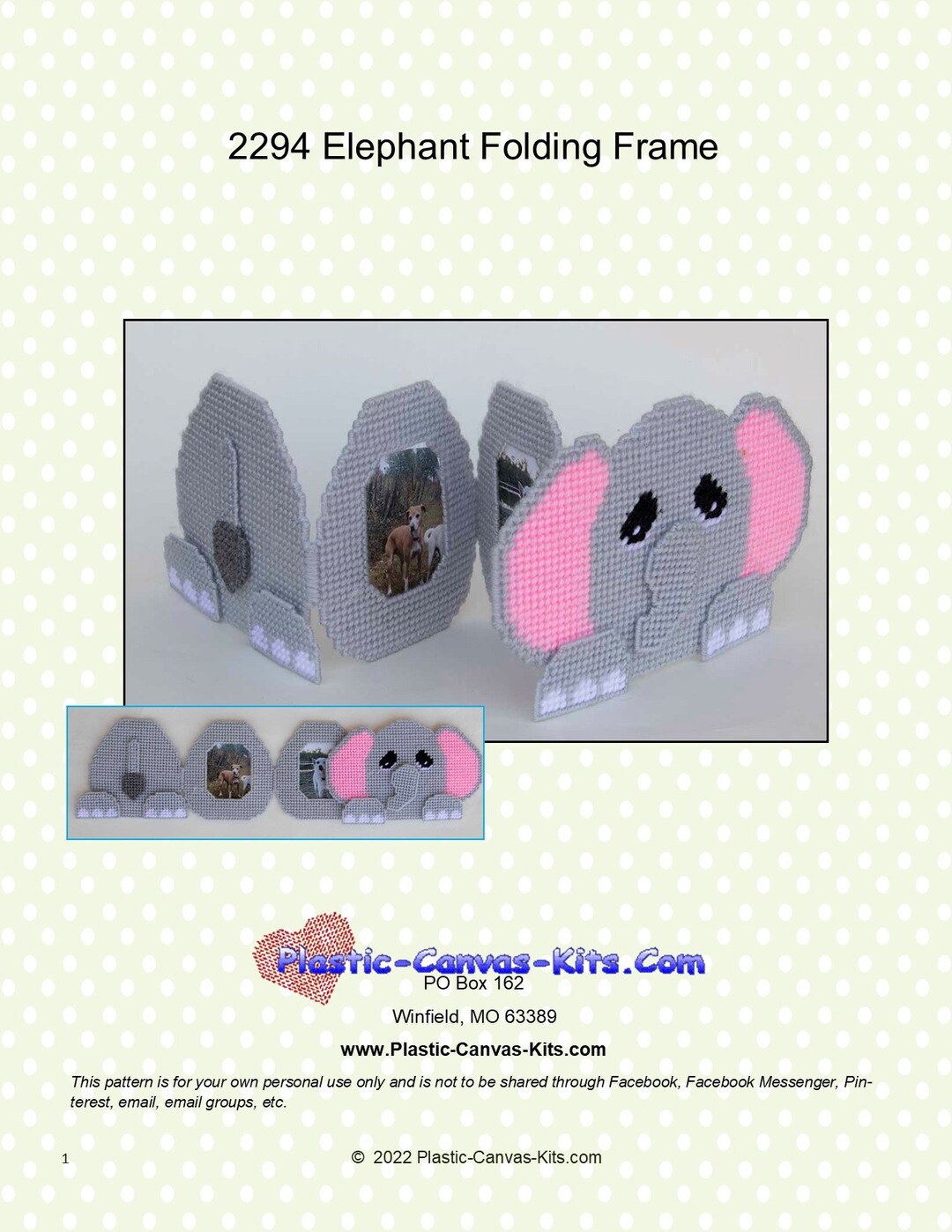 Elephant Folding Frame-plastic Canvas Pattern-pdf Download - Etsy