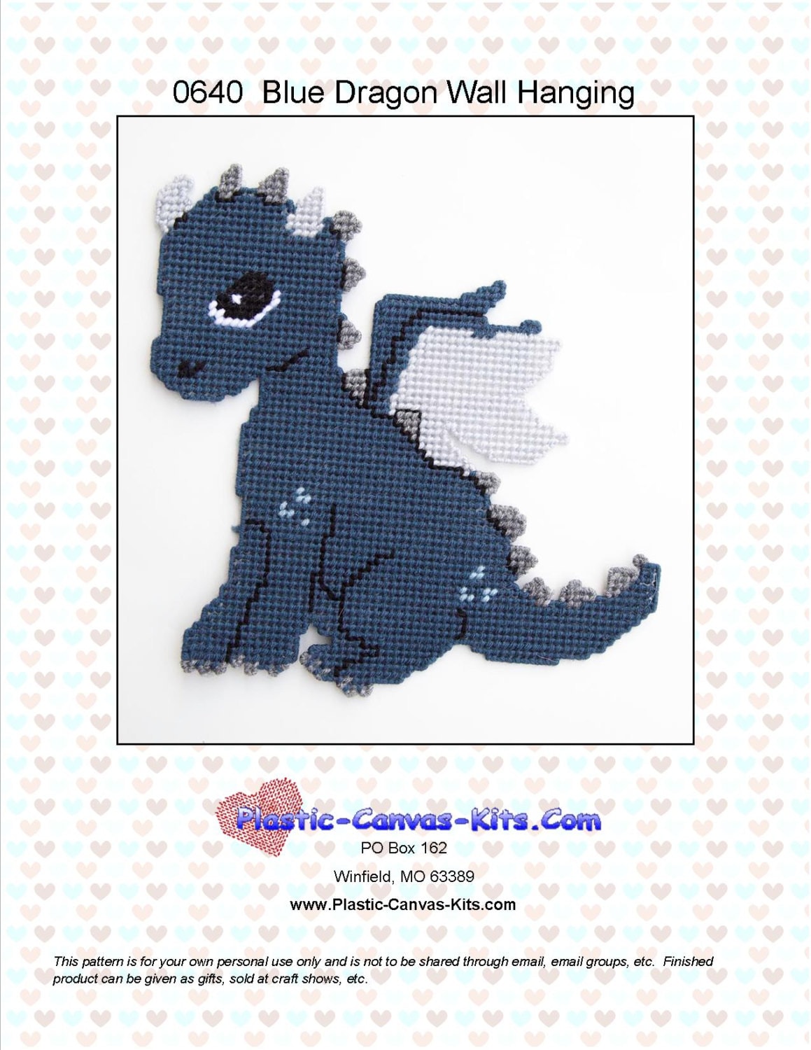 Blue Dragon Wall Hanging-plastic Canvas Pattern-pdf Download - Etsy