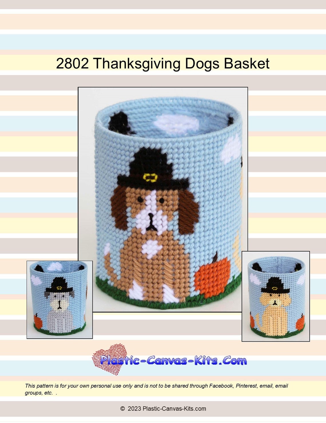 Thanksgiving Dogs Basket-plastic Canvas Pattern-pdf Download - Etsy