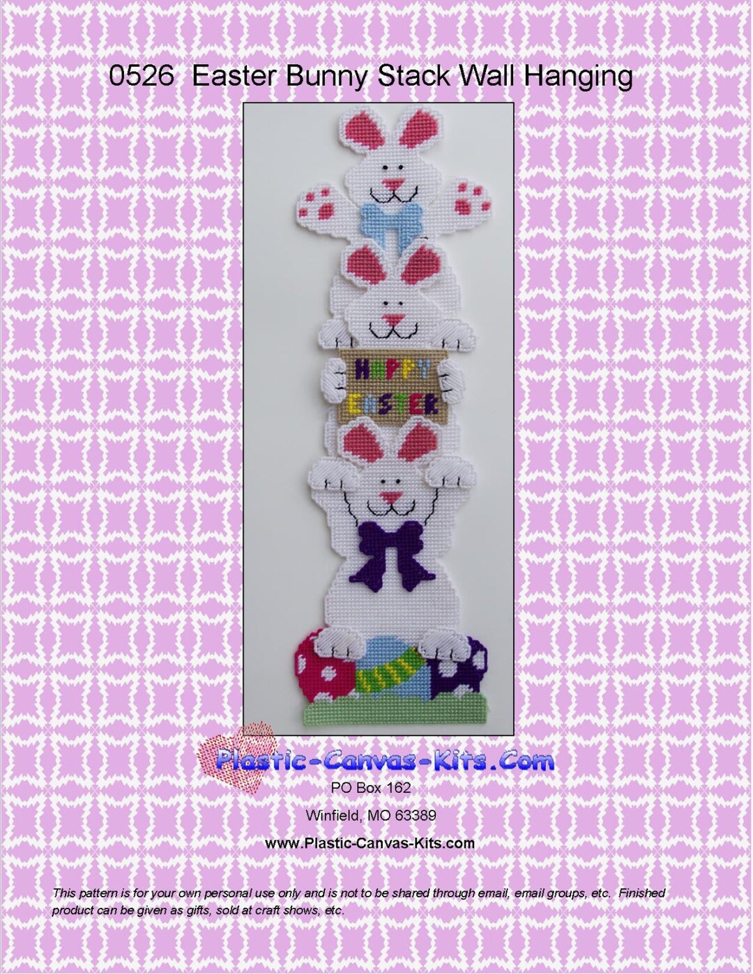 Easter Bunny Stack Wall Hanging-plastic Canvas Pattern-pdf Download - Etsy