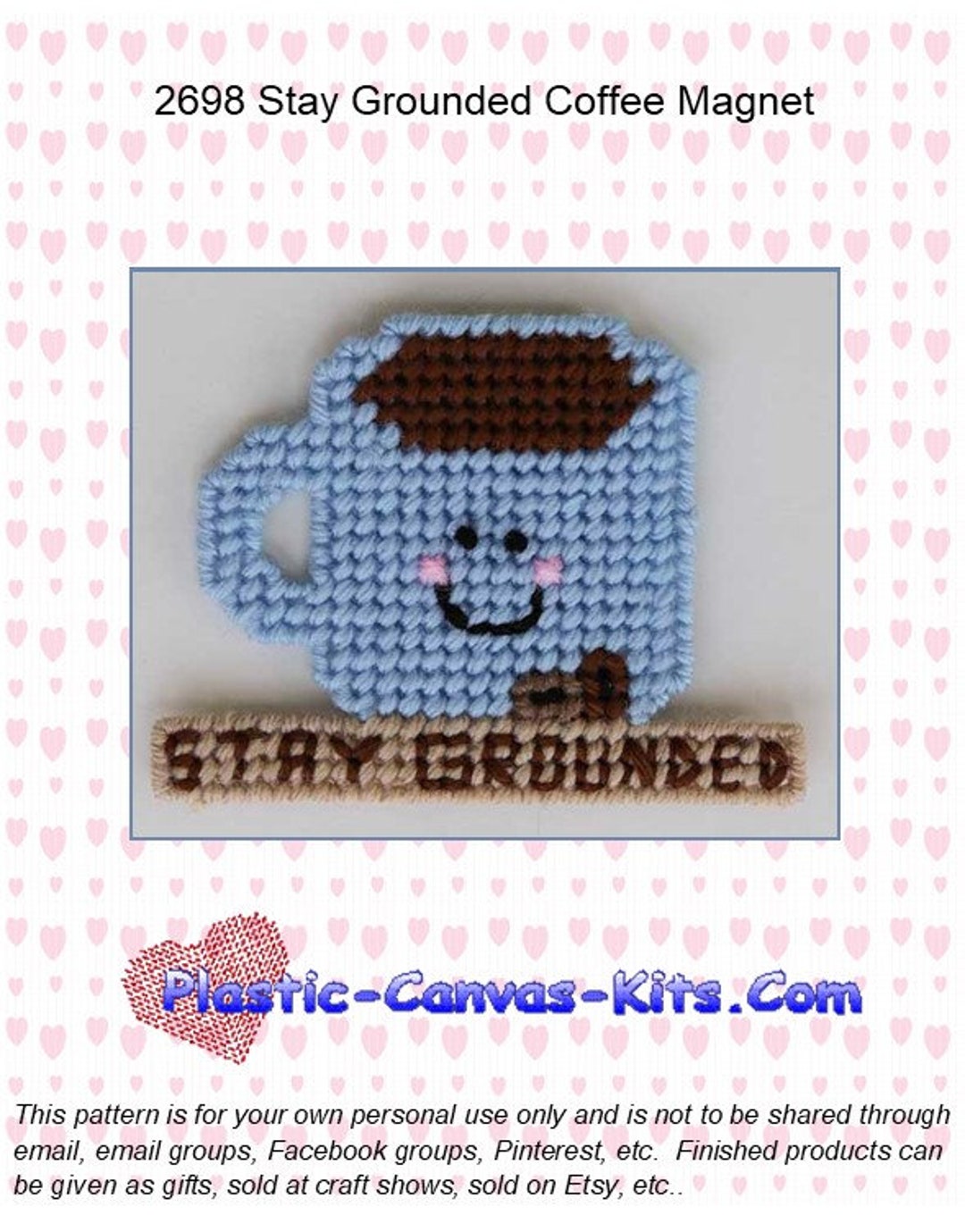 Stay Grounded Coffee Magnet-plastic Canvas Pattern-pdf Download - Etsy