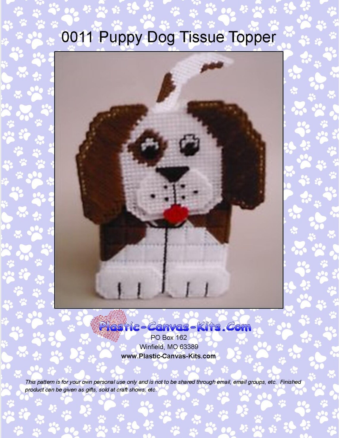 Puppy Dog Tissue Topper-plastic Canvas Pattern PDF Download | Etsy
