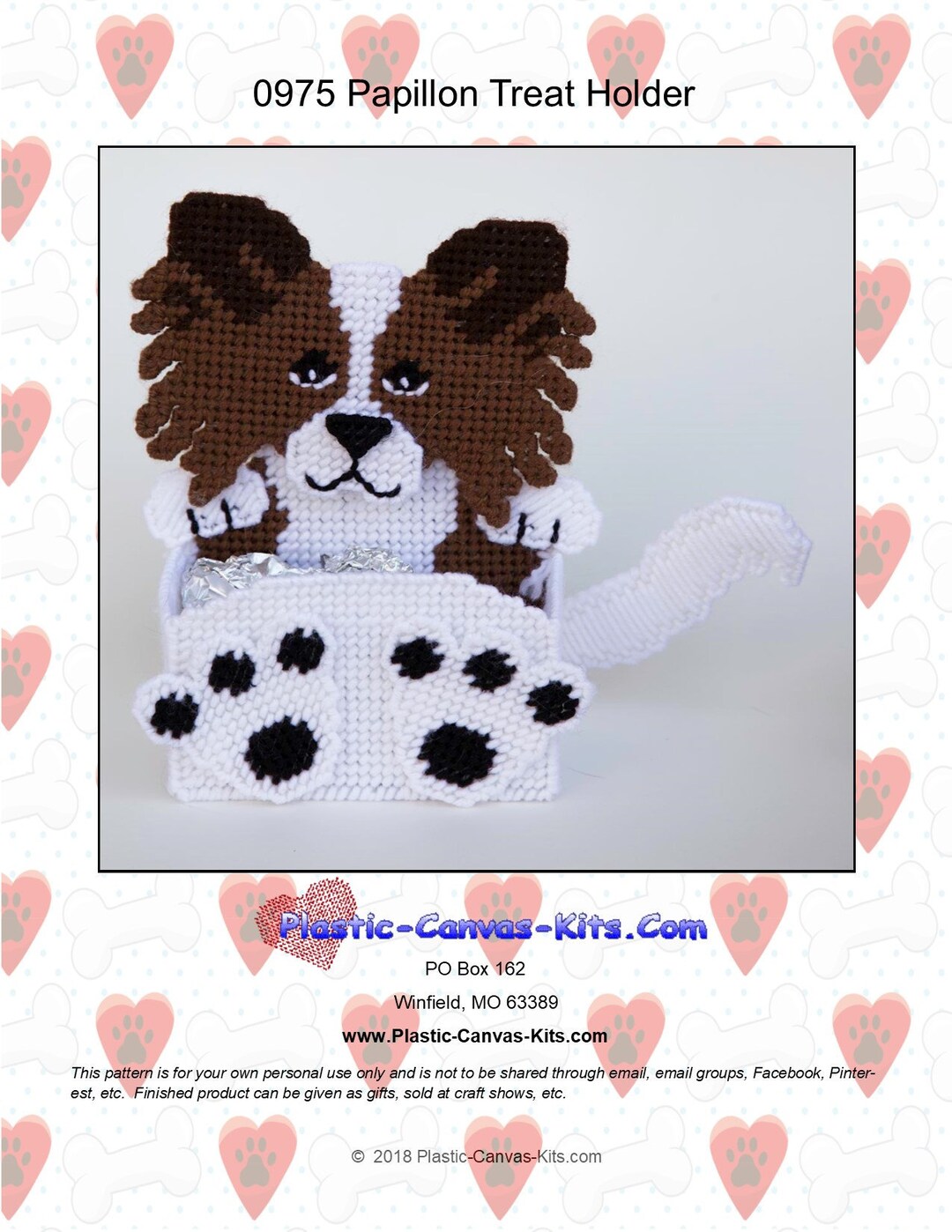 Papillon Dog Treat Holder-plastic Canvas Pattern-pdf Download - Etsy