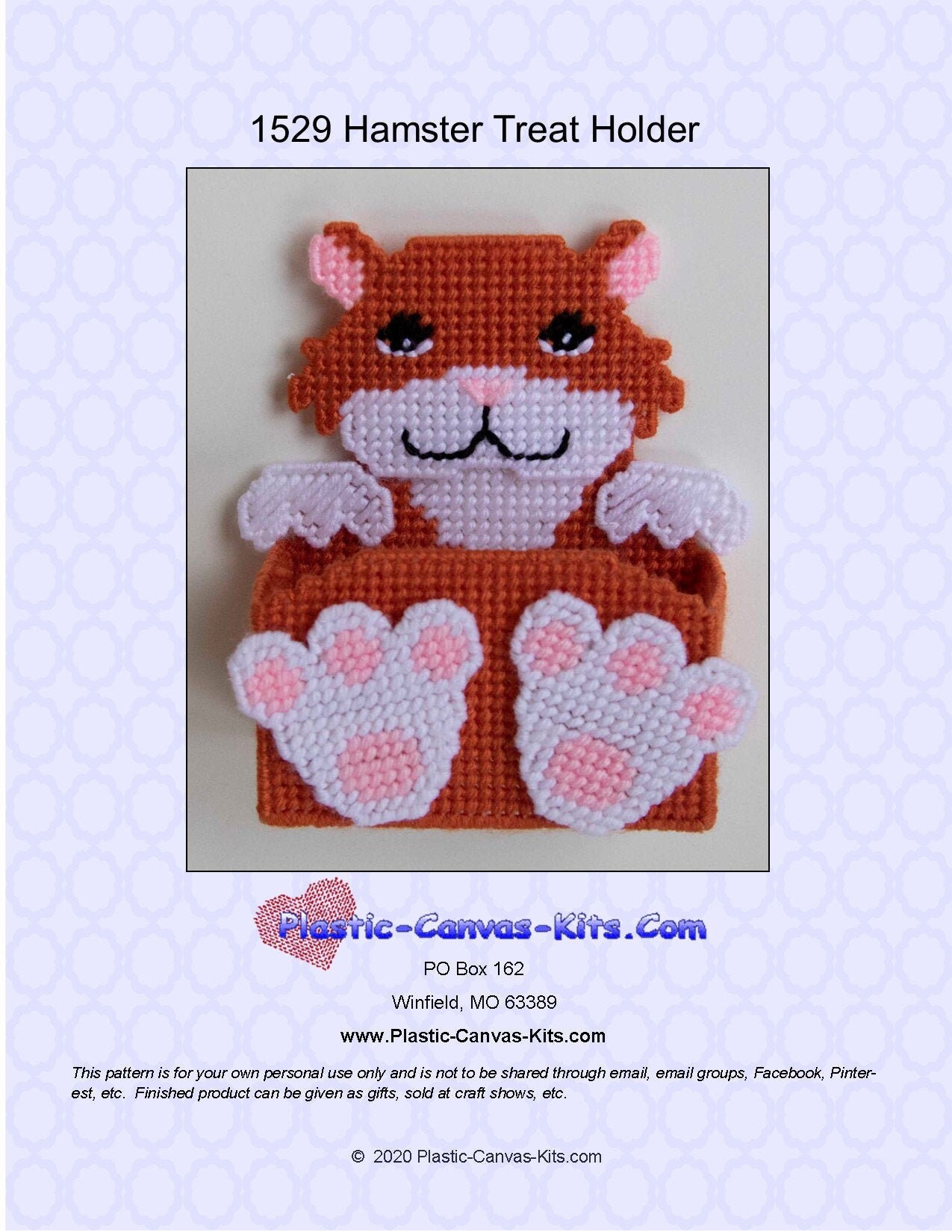 Hamster Treat Holder-plastic Canvas Pattern-pdf Download - Etsy