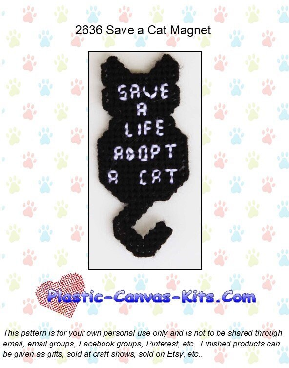 Save a Cat Magnet-plastic Canvas Pattern-pdf Download - Etsy