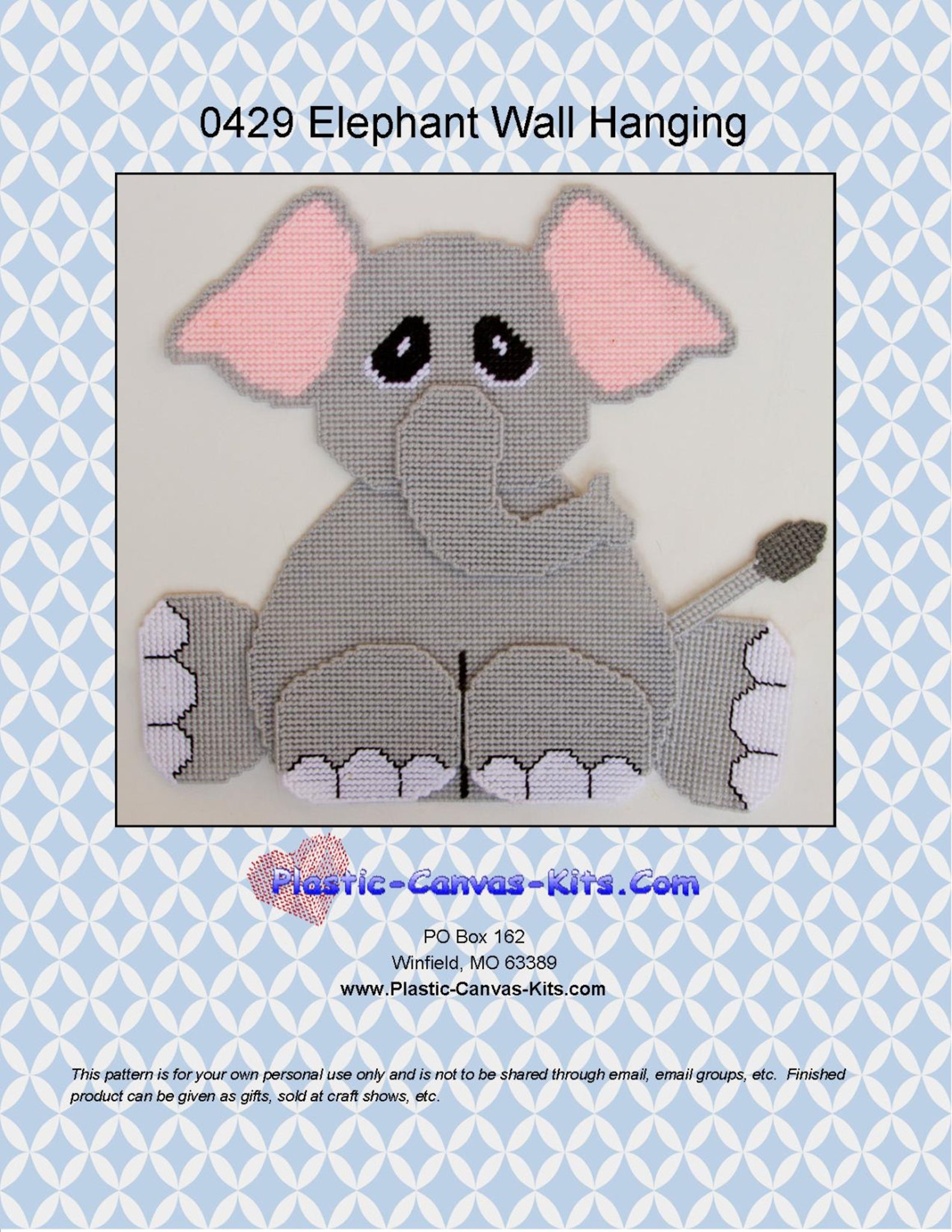 Elephant Wall Hanging-plastic Canvas Pattern-pdf Download - Etsy