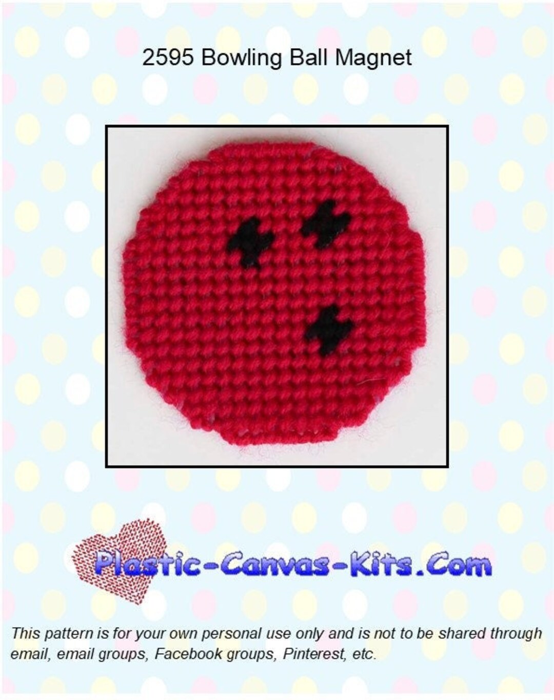 Bowling Ball Magnet-plastic Canvas Pattern-pdf Download - Etsy