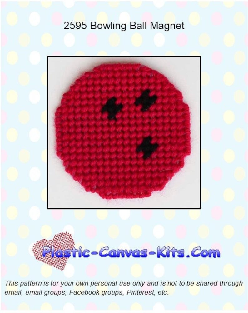 Bowling Ball Magnet-plastic Canvas Pattern-pdf Download - Etsy