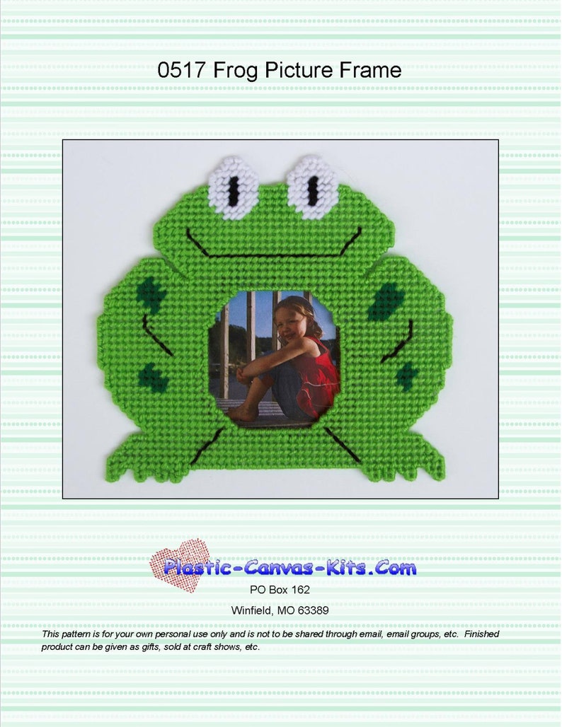Frog Picture Frame-plastic Canvas Pattern-pdf Download - Etsy