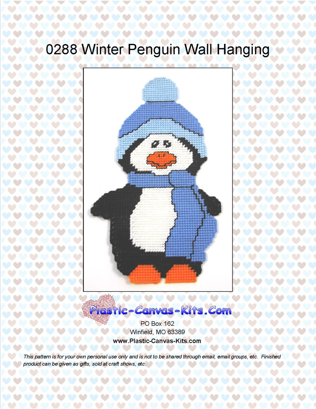 Winter Penguin Wall Hanging-plastic Canvas Pattern-pdf Download - Etsy