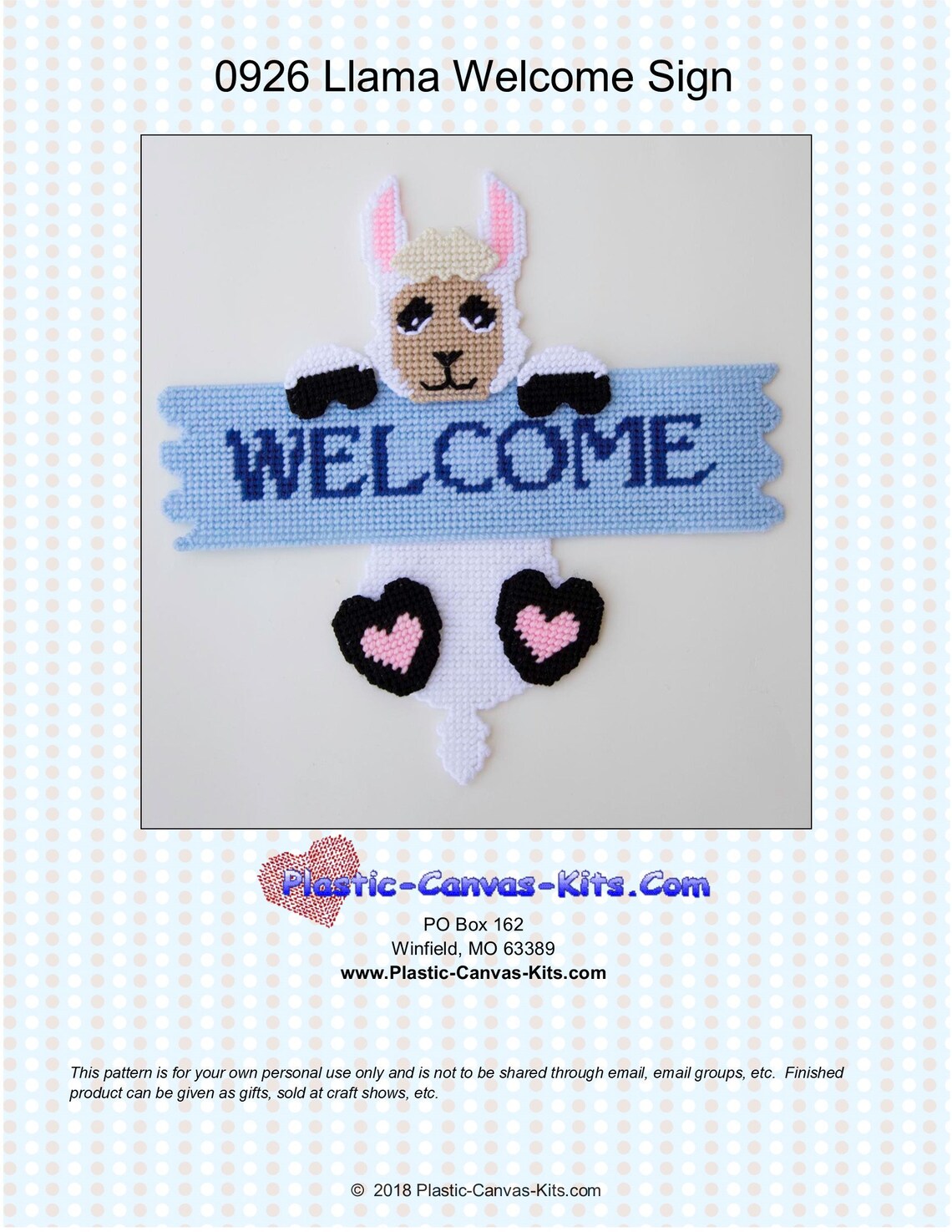 Llama Welcome Sign-plastic Canvas Pattern-pdf Download | Etsy