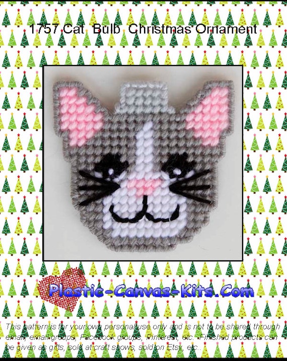 Kitty Cat Bulb Christmas Ornament-plastic Canvas Pattern-pdf | Etsy