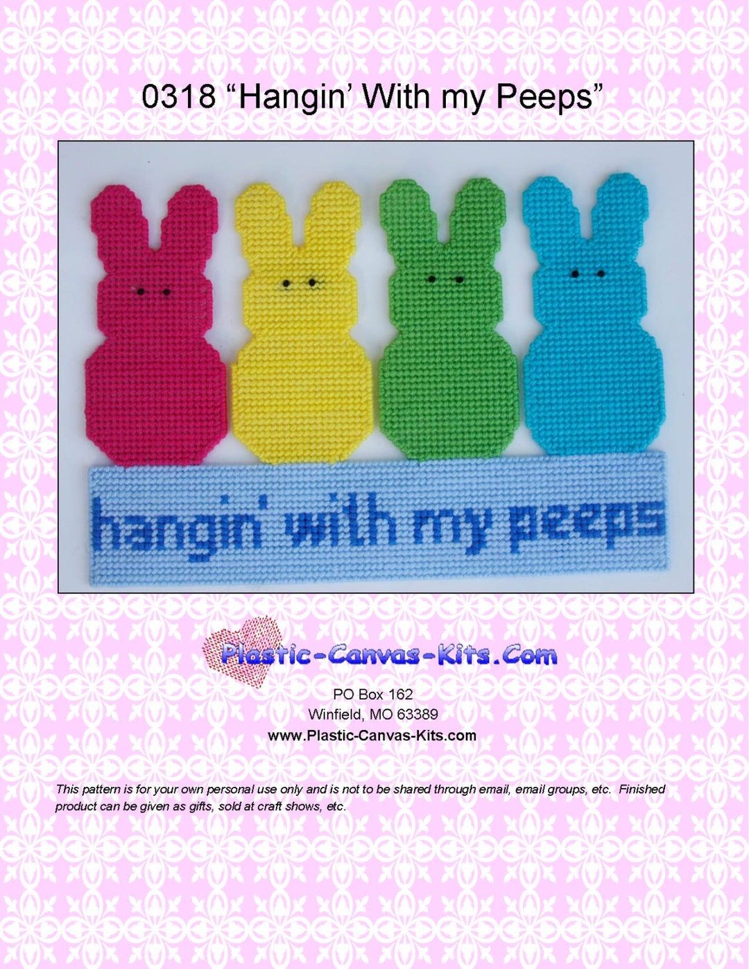 Hangin' With My Peeps Wall Hanging-easter-plastic Canvas Pattern-pdf ...
