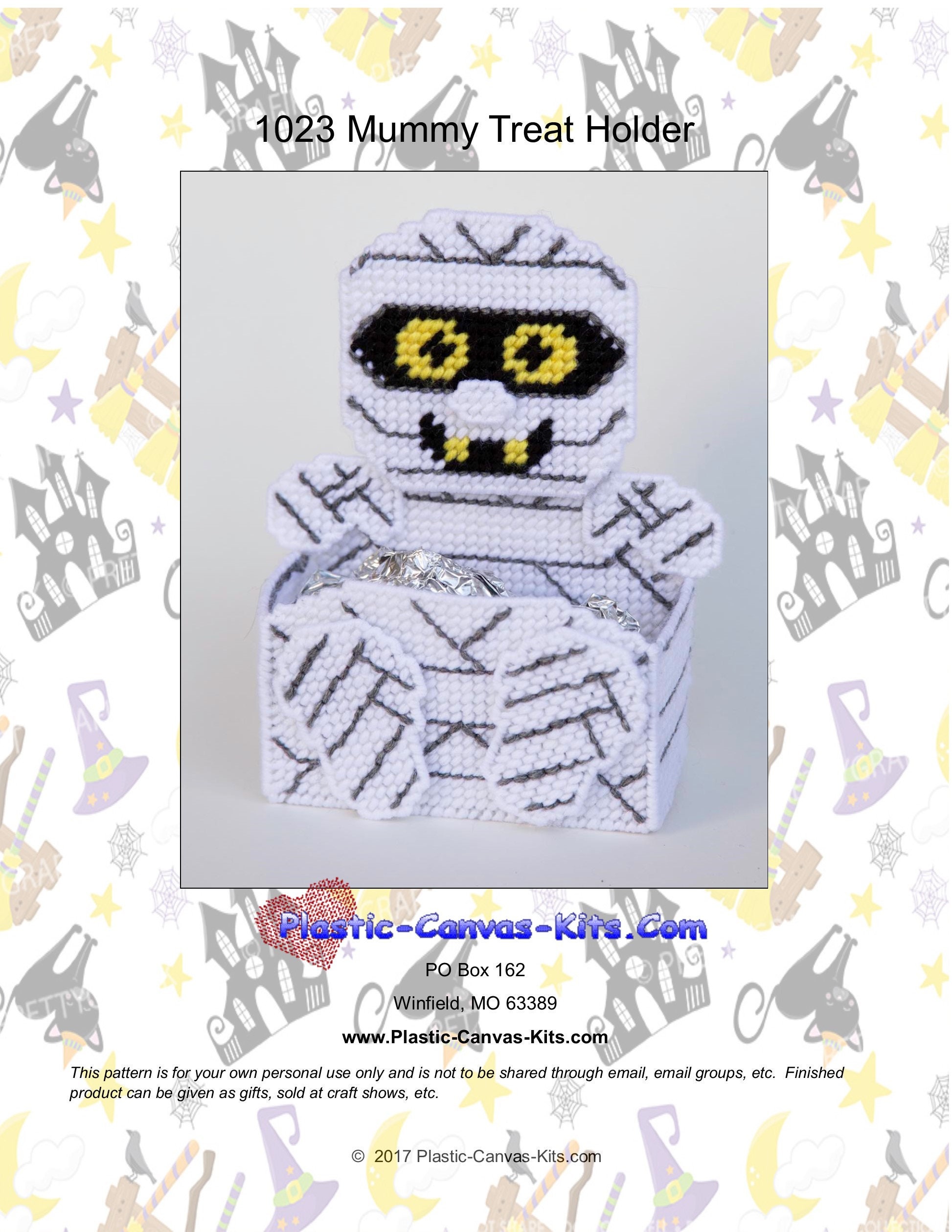 Mummy Treat Holder-halloween-plastic Canvas Pattern-pdf Download - Etsy