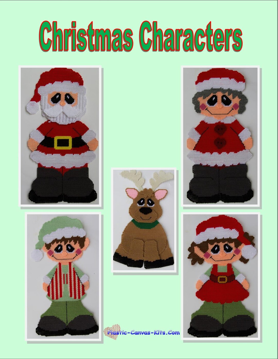 Christmas Character Wall Hangings-plastic Canvas Download Book-santa ...