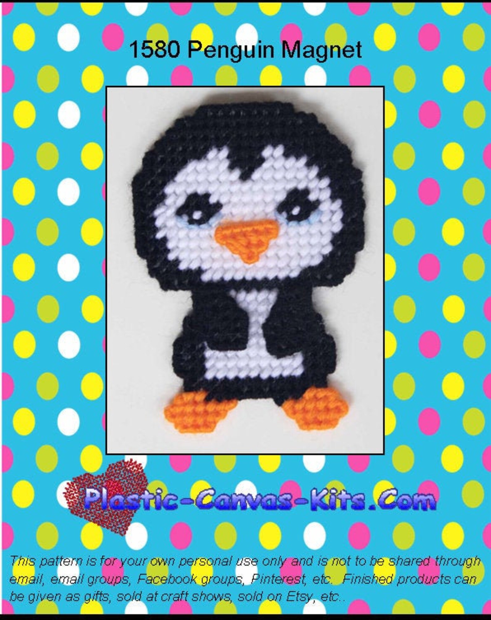 Penguin Magnet-plastic Canvas Pattern-pdf Download - Etsy