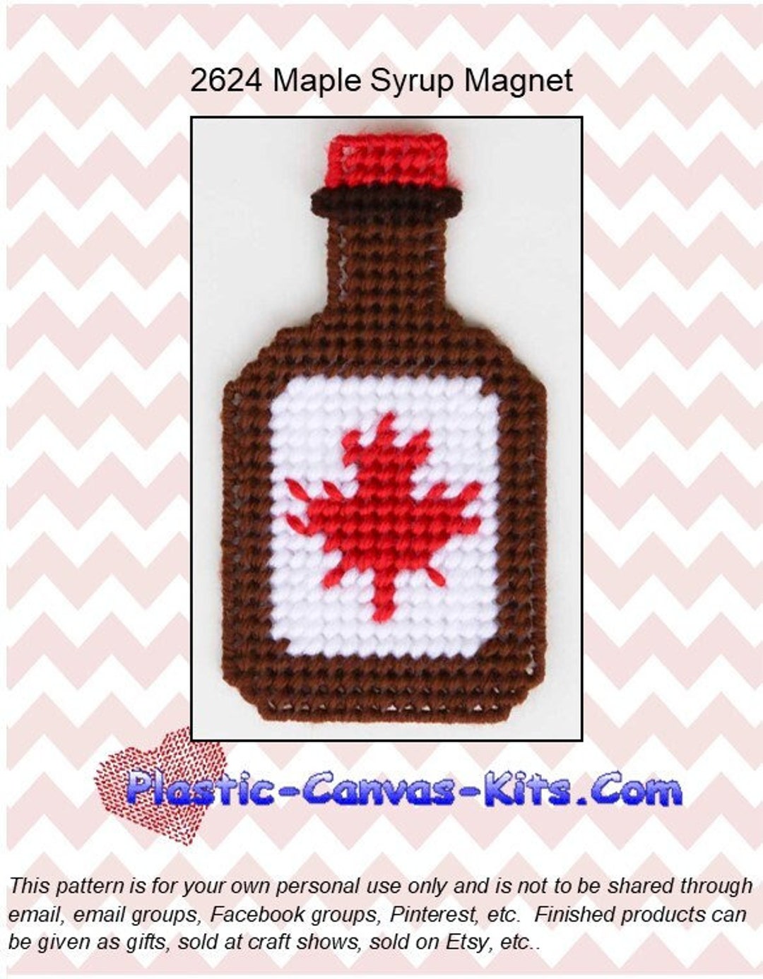 Maple Syrup Magnet-plastic Canvas Pattern-pdf Download - Etsy
