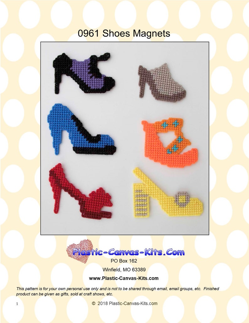 Shoes Magnets-plastic Canvas Pattern-pdf Download - Etsy
