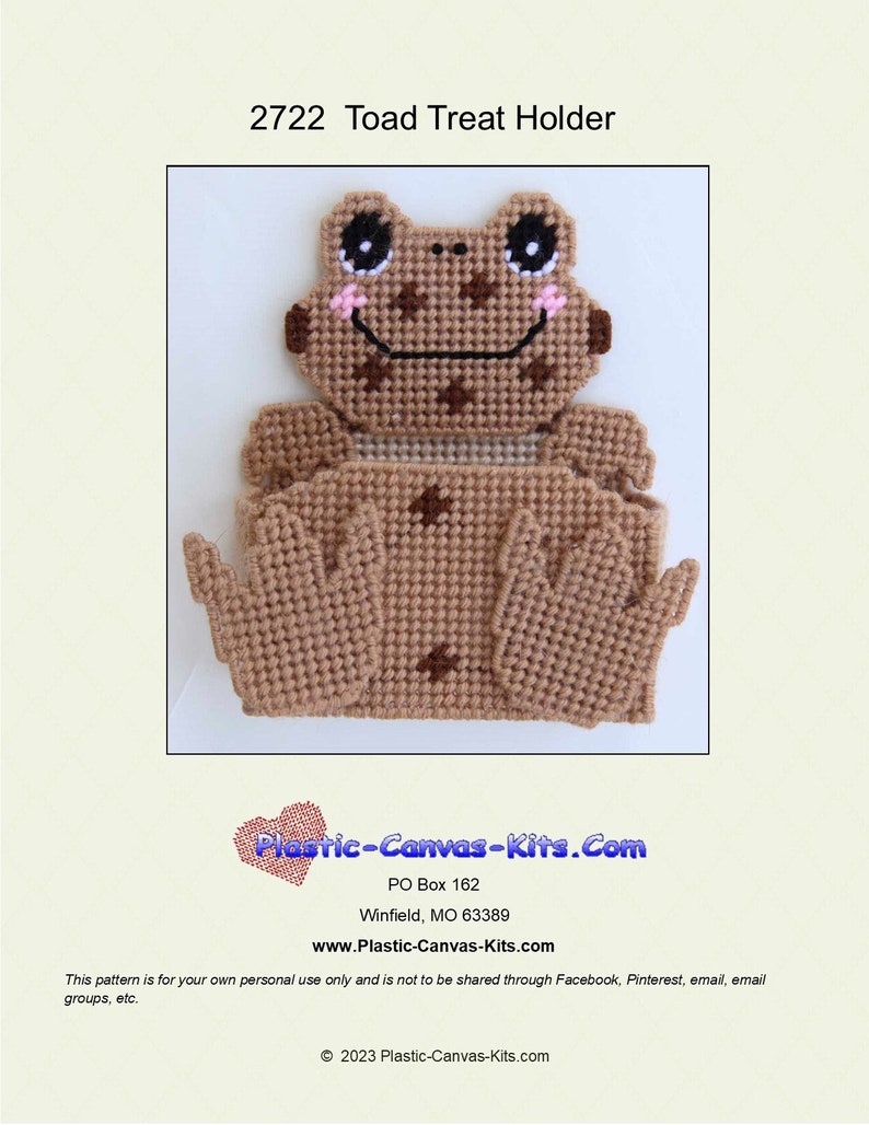 Toad Treat Holder-plastic Canvas Pattern-pdf Download - Etsy