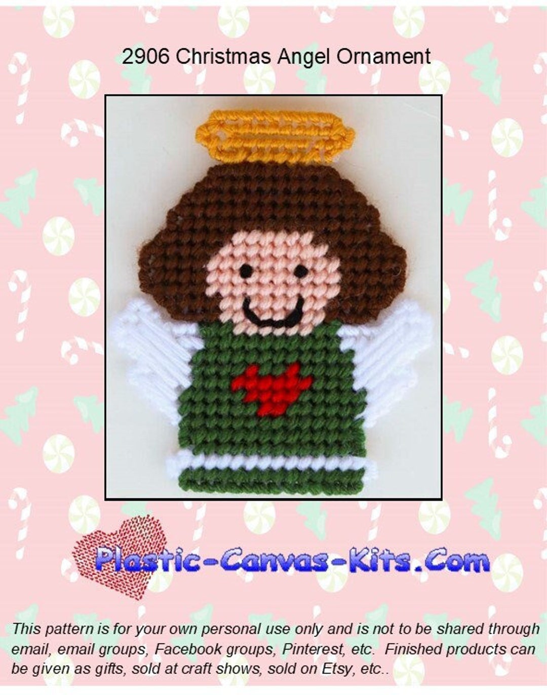 Christmas Angel Ornament-plastic Canvas Pattern-pdf Download - Etsy