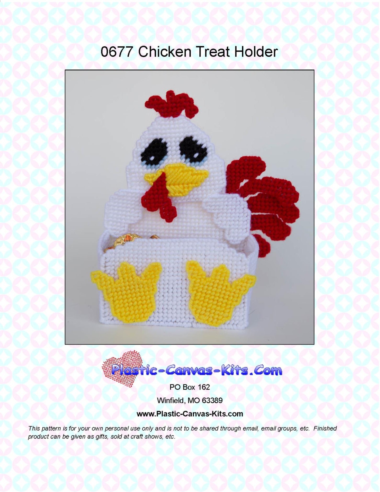 Chicken Treat Holder-plastic Canvas Pattern-pdf Download - Etsy