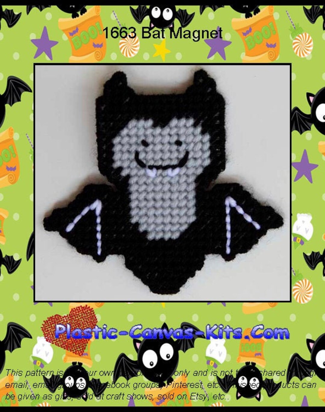 Halloween Bat Magnet-plastic Canvas Pattern-pdf Download - Etsy