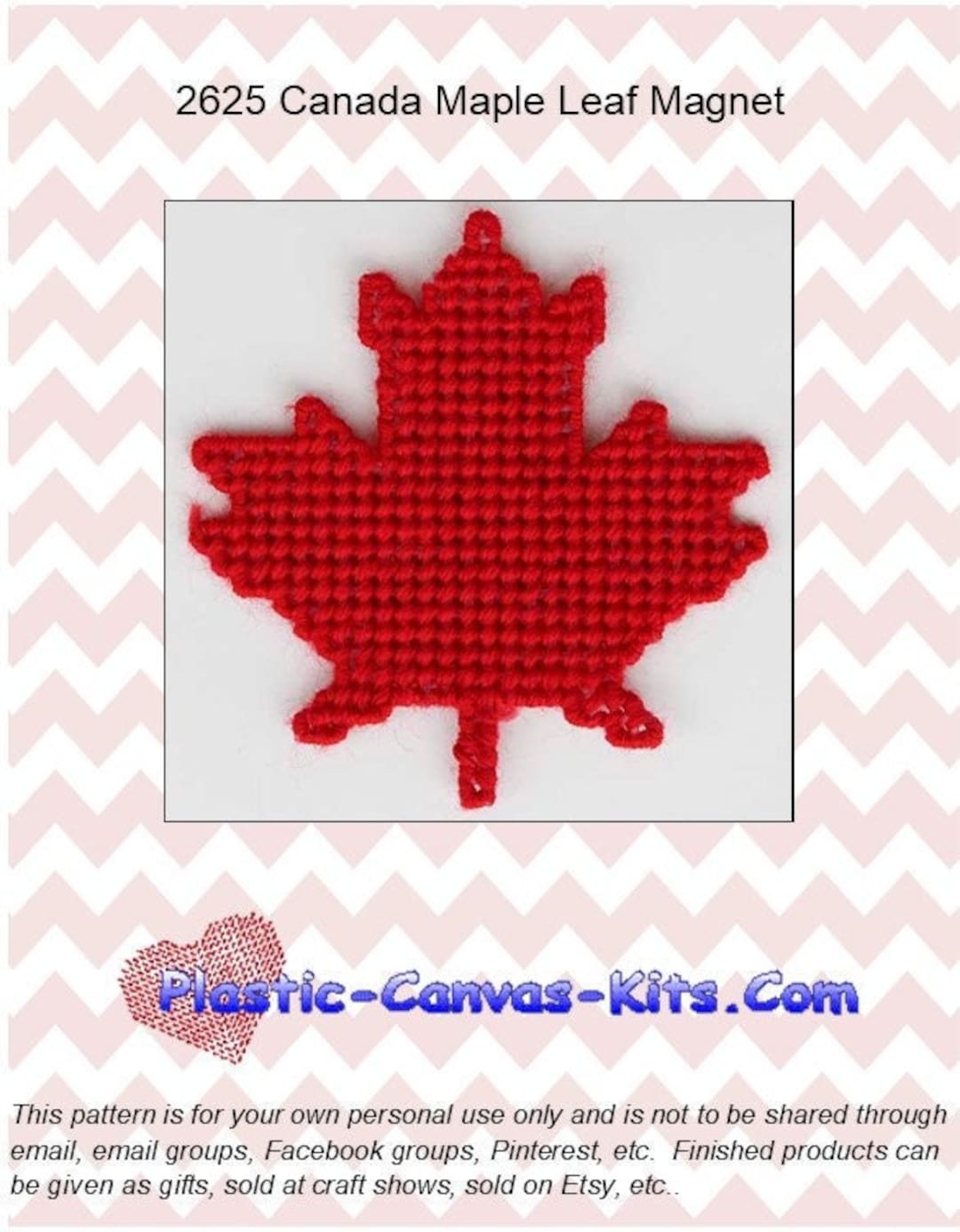 Canada Maple Leaf Magnet-plastic Canvas Pattern-pdf Download - Etsy