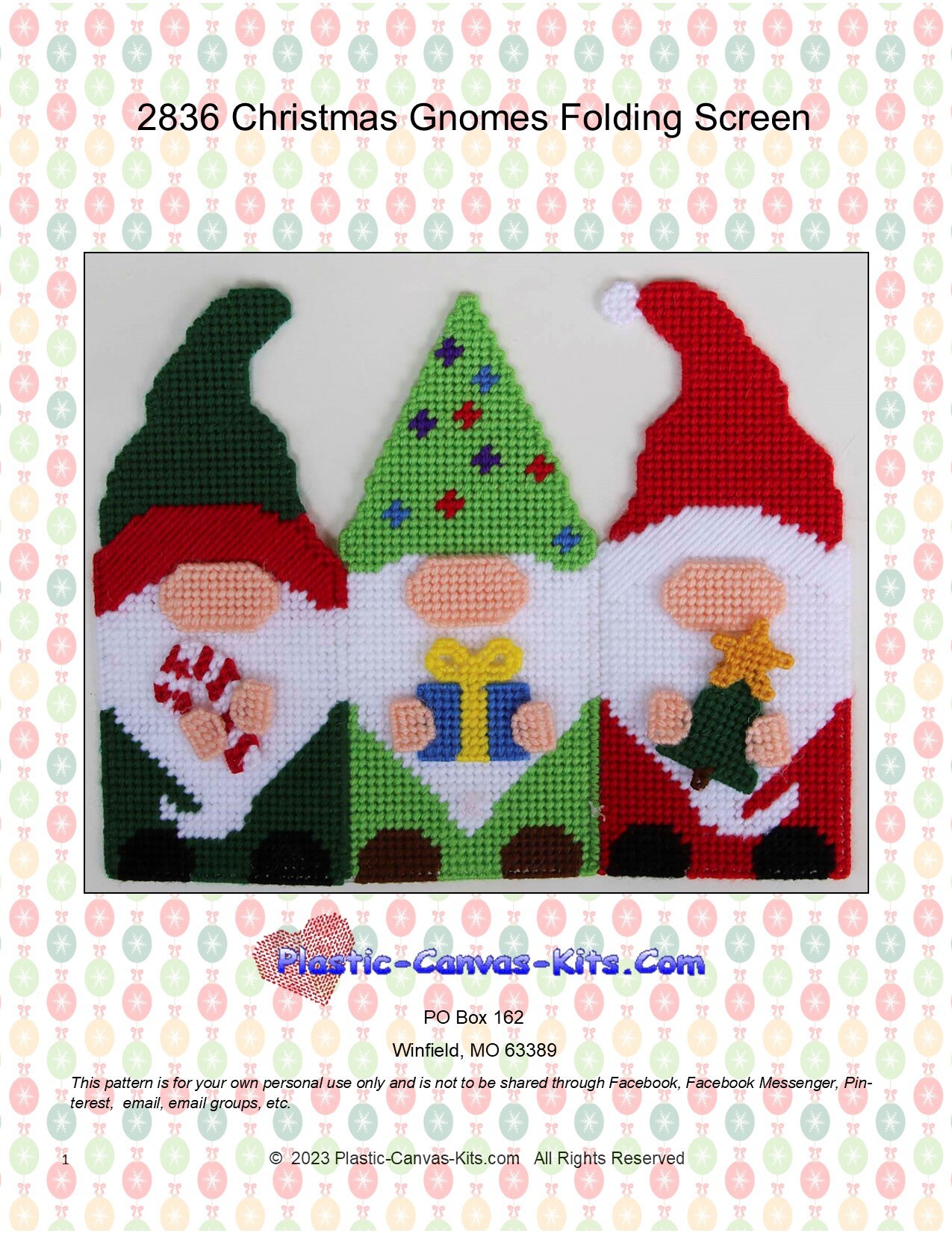 Christmas Gnomes Folding Screen- Plastic Canvas Pattern-pdf Download - Etsy