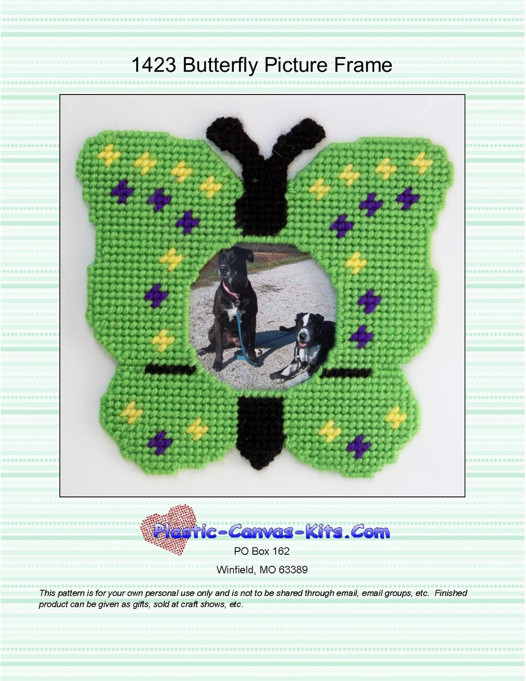Butterfly Picture Frame-plastic Canvas Pattern-pdf Download - Etsy