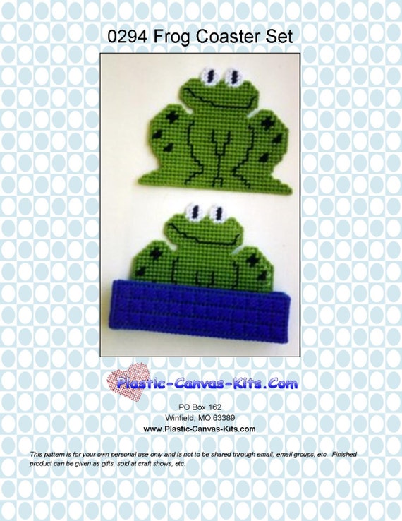 Frog Coaster Set-Plastic Canvas Pattern-PDF Download | Etsy