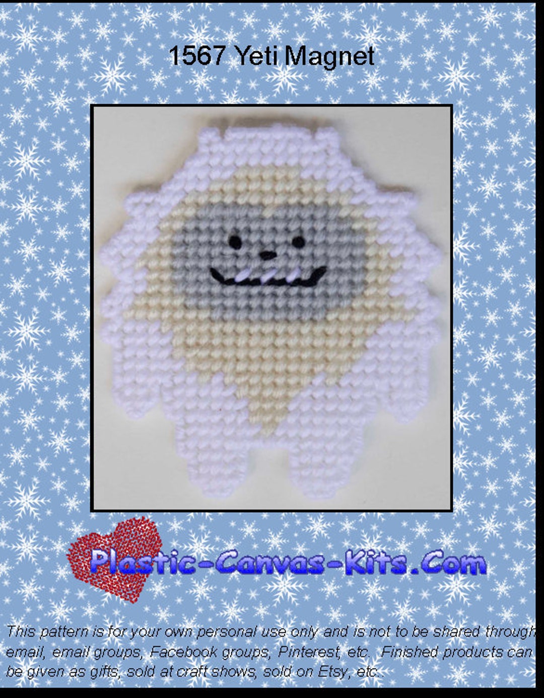 Yeti Magnet-plastic Canvas Pattern-pdf Download - Etsy