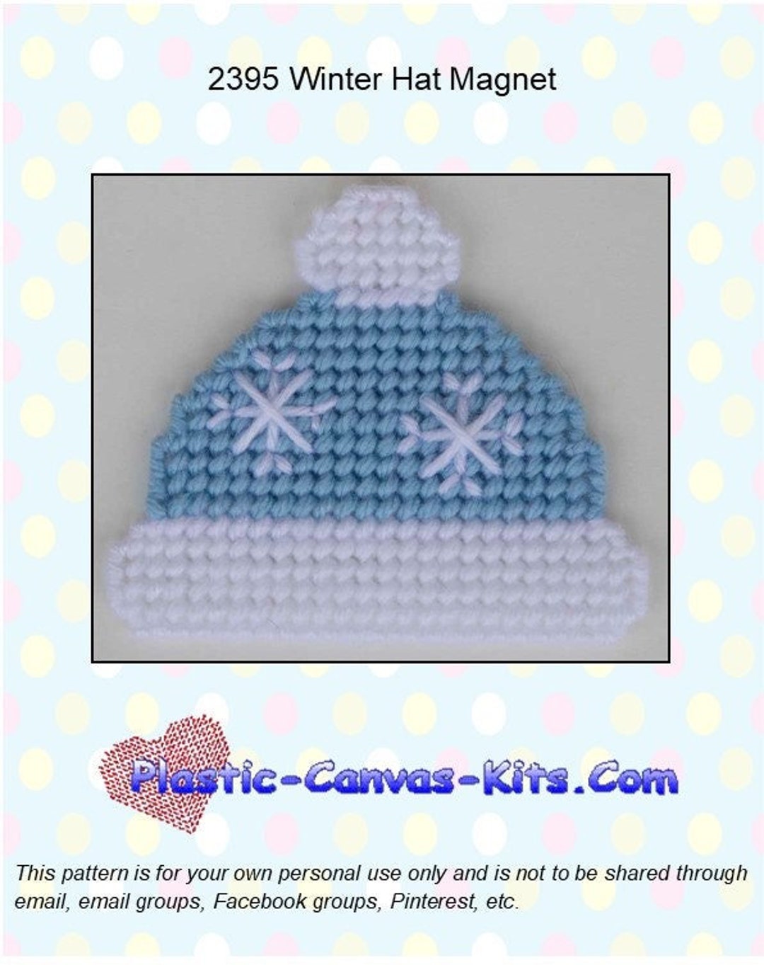 Winter Hat Magnet-plastic Canvas Pattern-pdf Download - Etsy