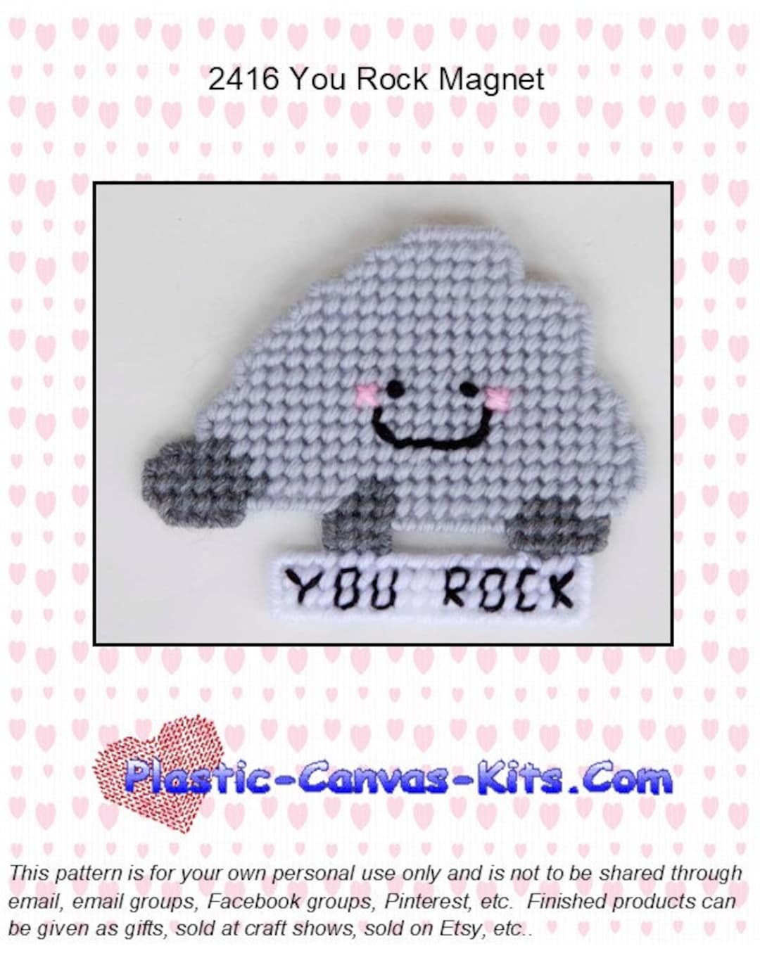 You Rock Magnet-plastic Canvas Pattern-pdf Download - Etsy