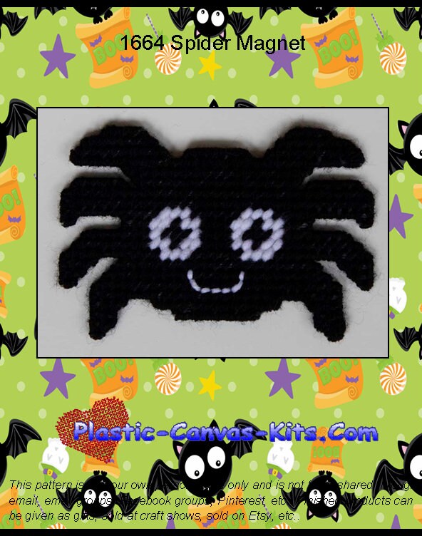 Halloween Spider Magnet-plastic Canvas Pattern-pdf Download - Etsy