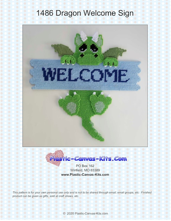Dragon Welcome Sign-plastic Canvas Pattern-pdf Download | Etsy