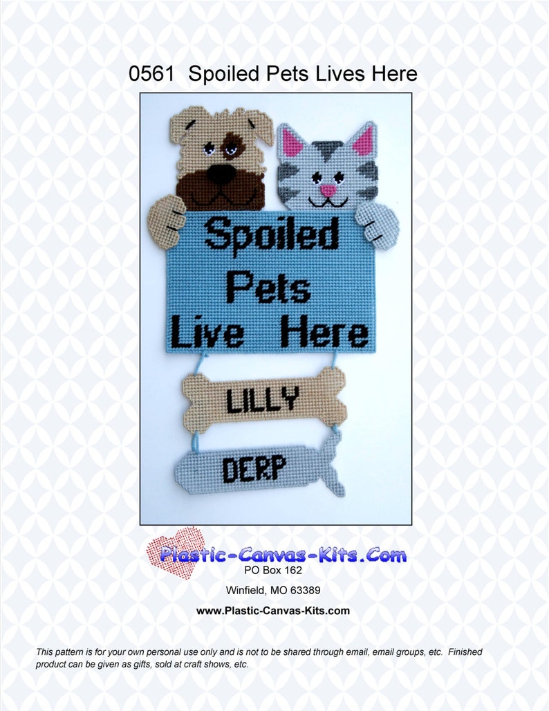 Spoiled Pets Live Here-Personalized-Dog and Cat-Plastic Canvas | Etsy