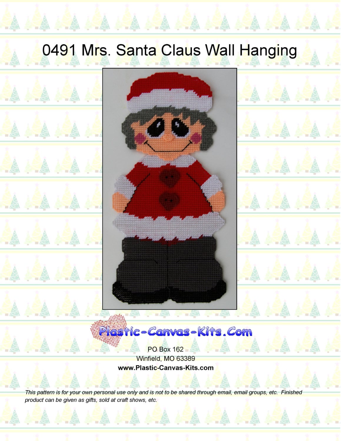 Mrs. Santa Claus Wall Hanging-plastic Canvas Pattern-pdf Download - Etsy