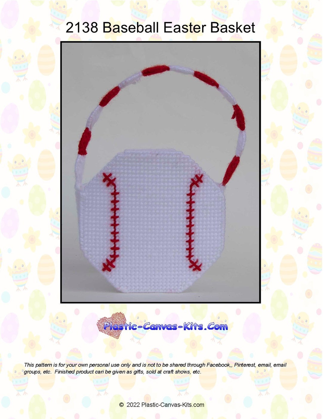 Baseball Easter Basket-plastic Canvas Pattern-pdf Download - Etsy