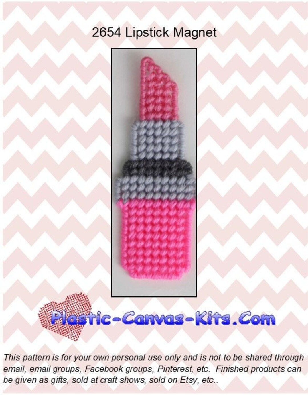 Lipstick Magnet-plastic Canvas Pattern-pdf Download - Etsy