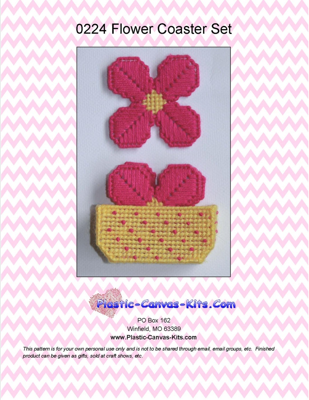 Flower Coaster Set-plastic Canvas Pattern-pdf Download - Etsy