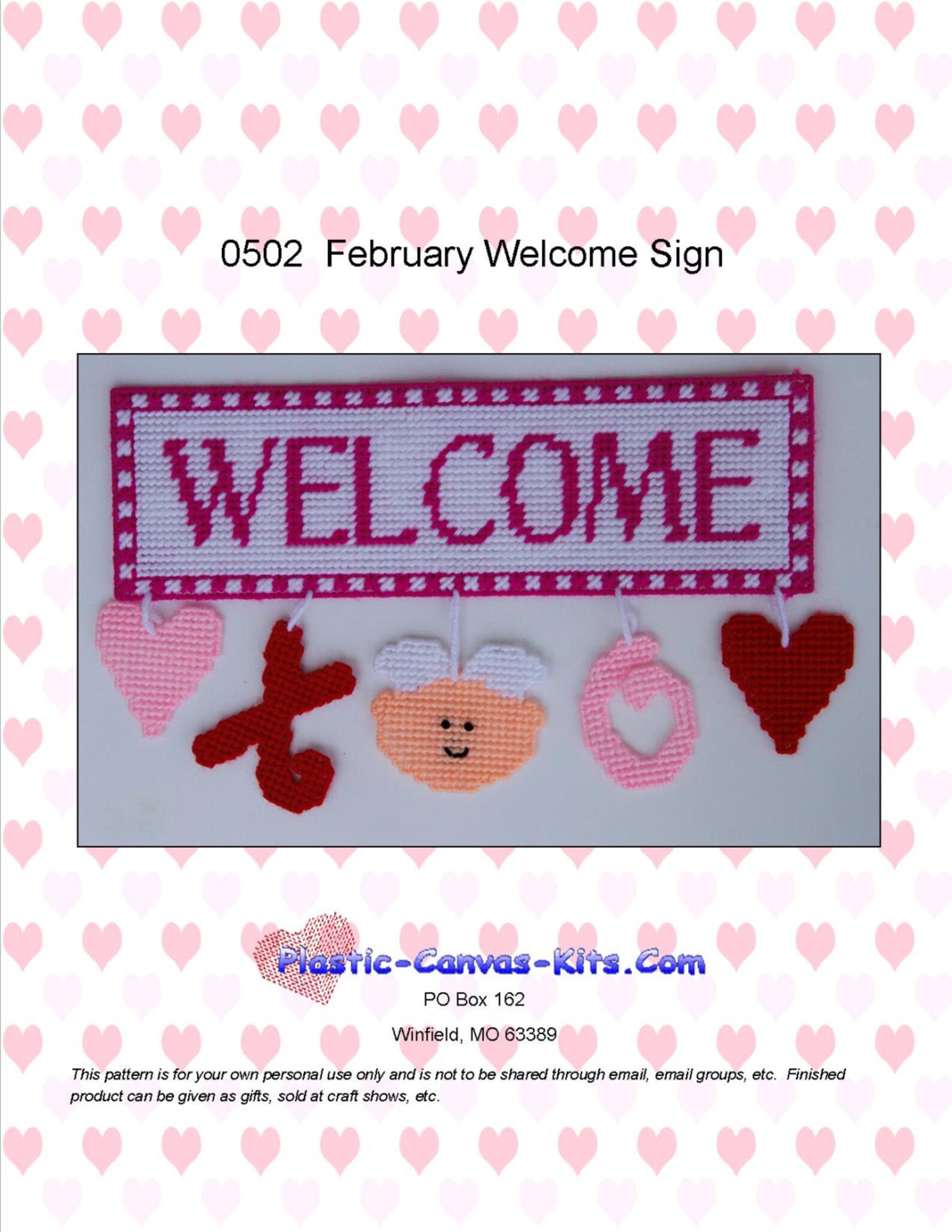 February Welcome Sign-plastic Canvas Pattern-pdf Download - Etsy