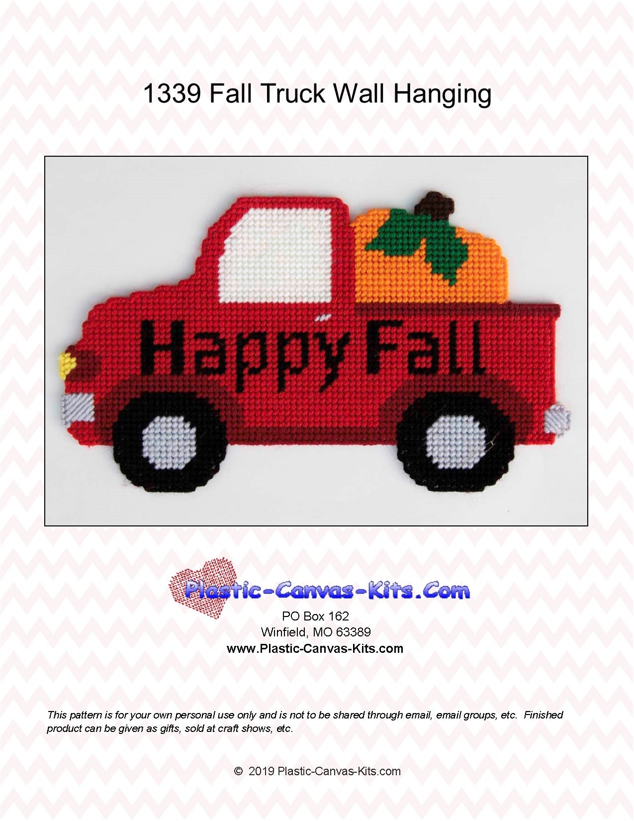 Happy Fall Truck Wall Hanging-plastic Canvs Pattern-pdf Download - Etsy