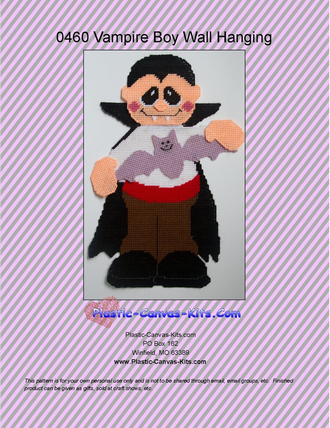 Vampire Boy Wall Hanging-plastic Canvas Pattern-pdf Download - Etsy