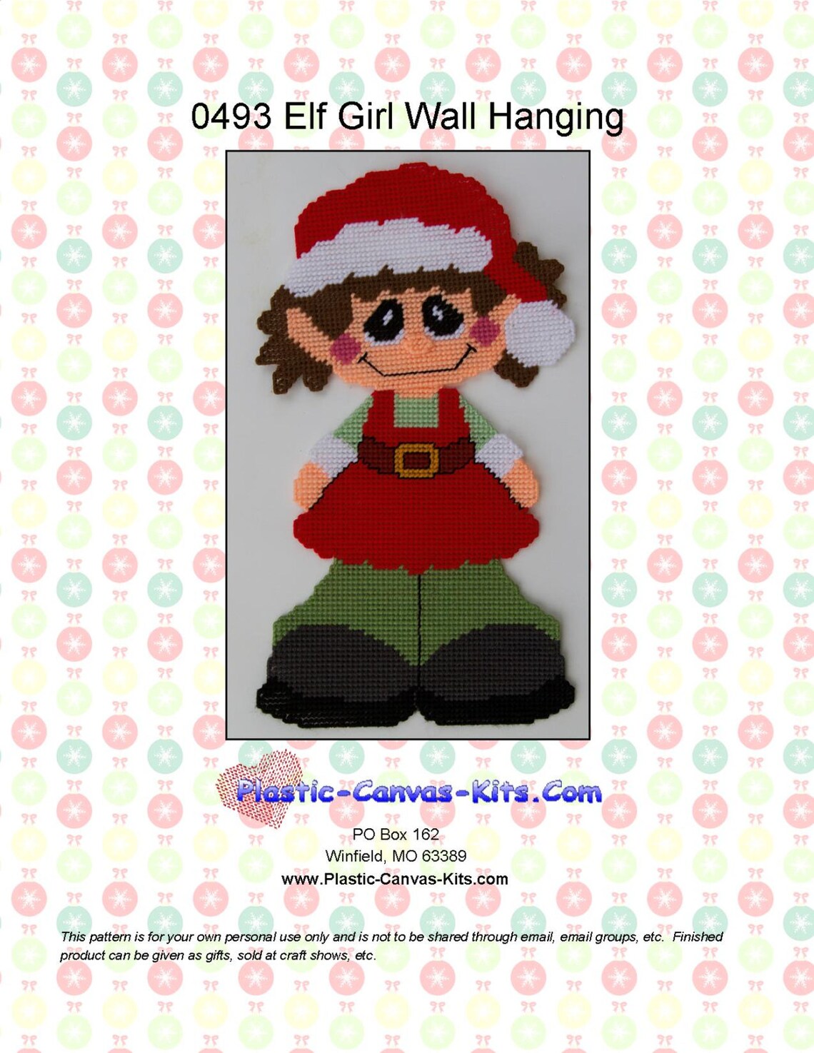 Christmas Elf Girl Wall Hanging-plastic Canvas Pattern-pdf - Etsy